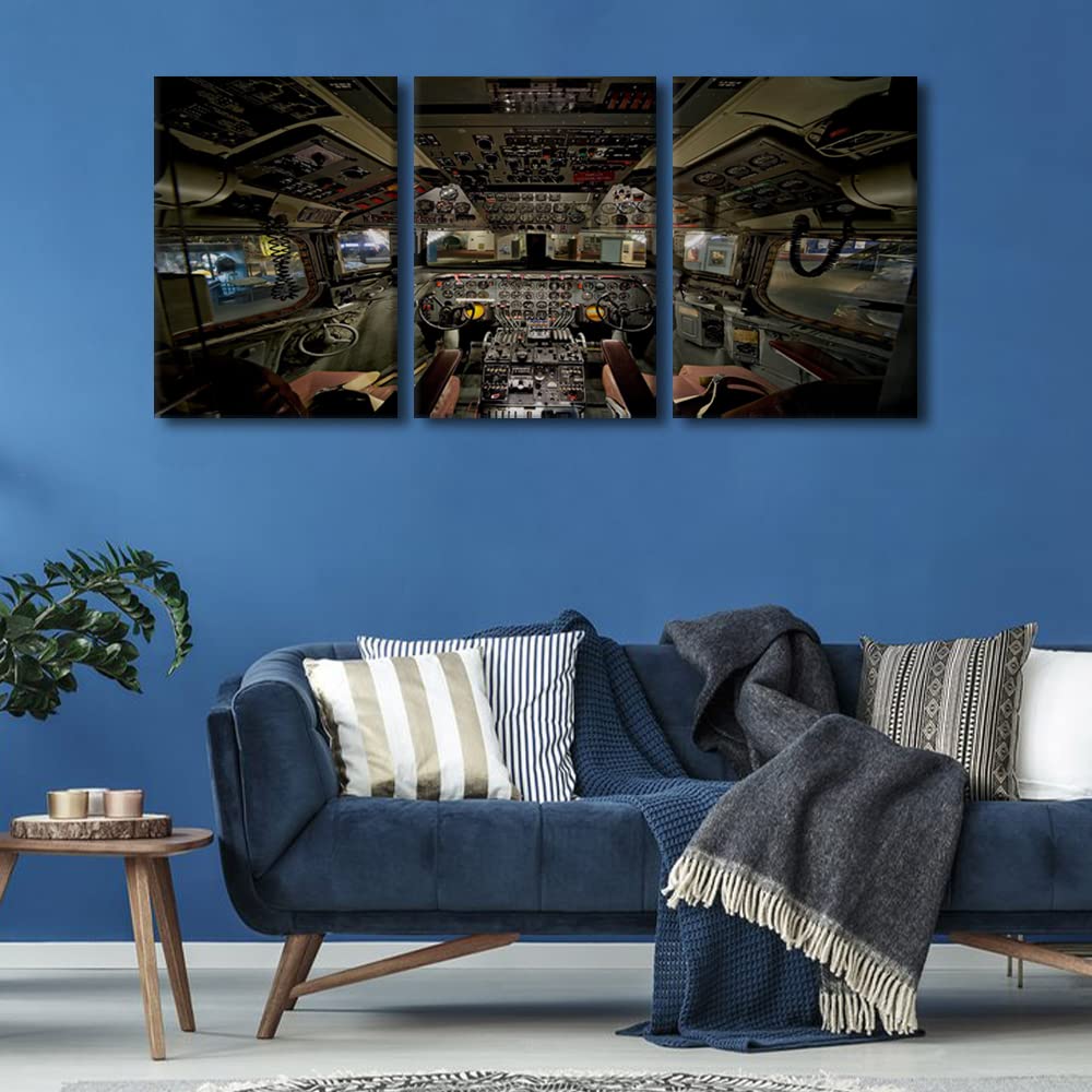 Amazon.com: Airplane Interior Cockpit View Inside the Airliner Painting ...