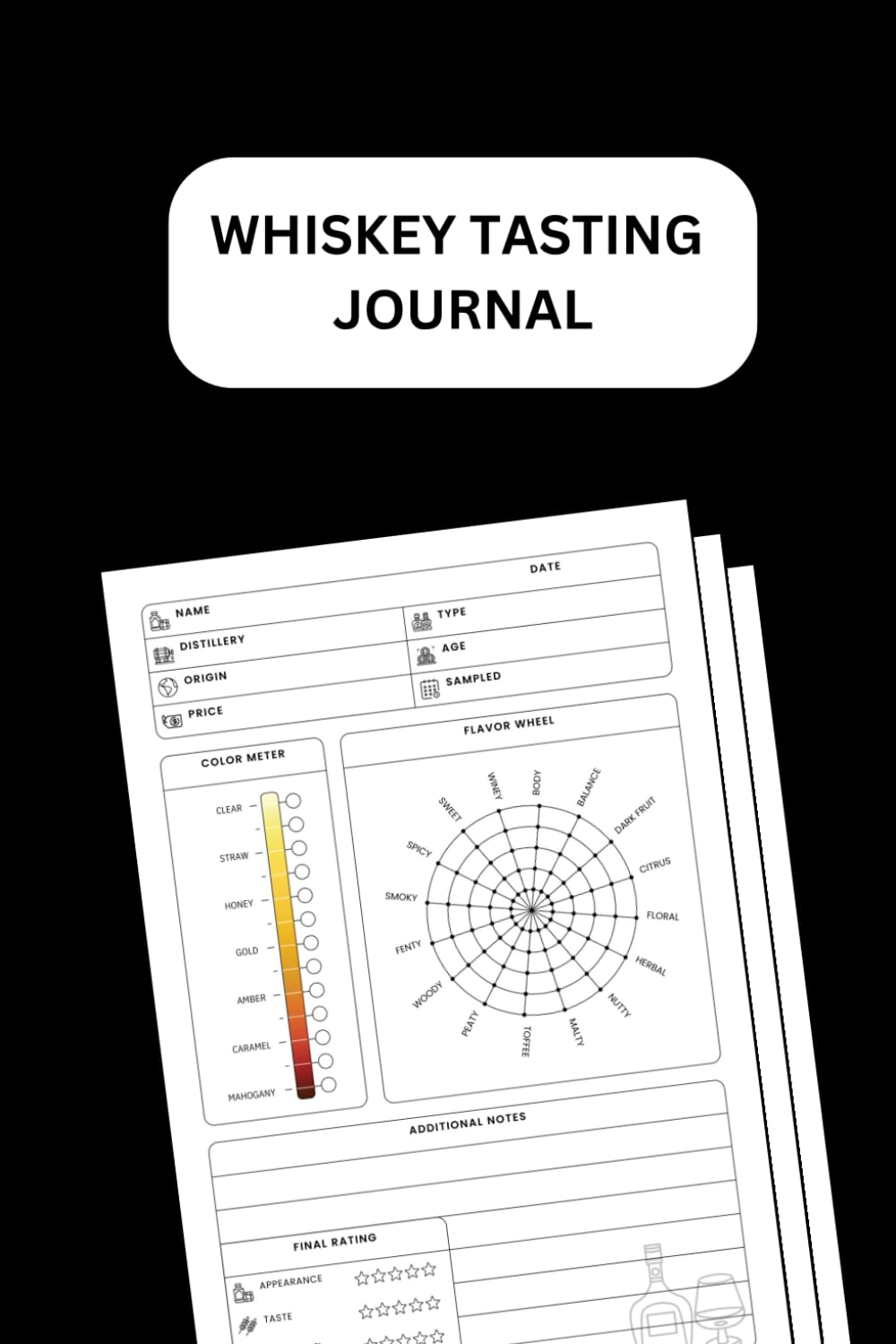 Whiskey Tasting Journal: 6X9 inch, 100 pages Whiskey Review Logbook ...