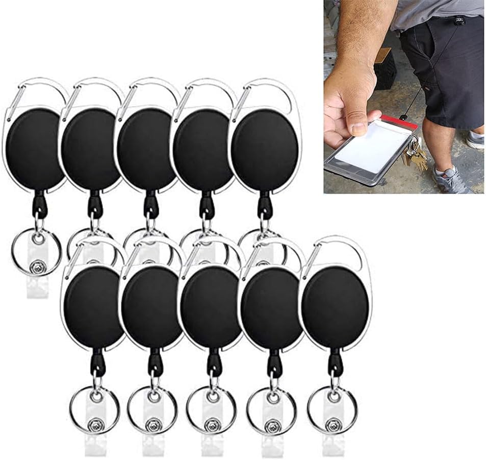 Heavy Duty Retractable Badge Holders,10Pcs Metal Heavy Duty Retractable ...