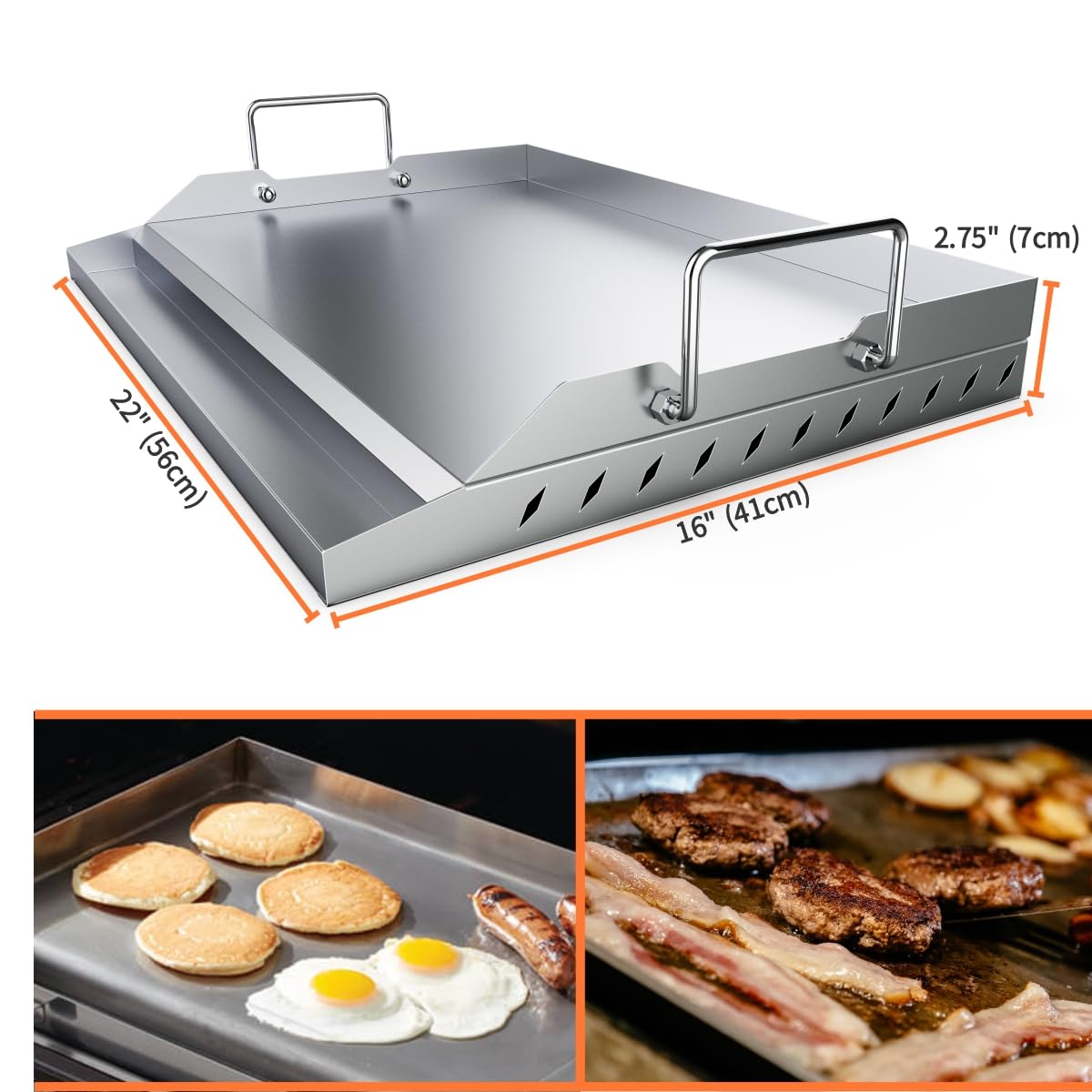 STANHERD Stainless Steel Griddle for Grill Top; Flat Top Grill Plancha ...