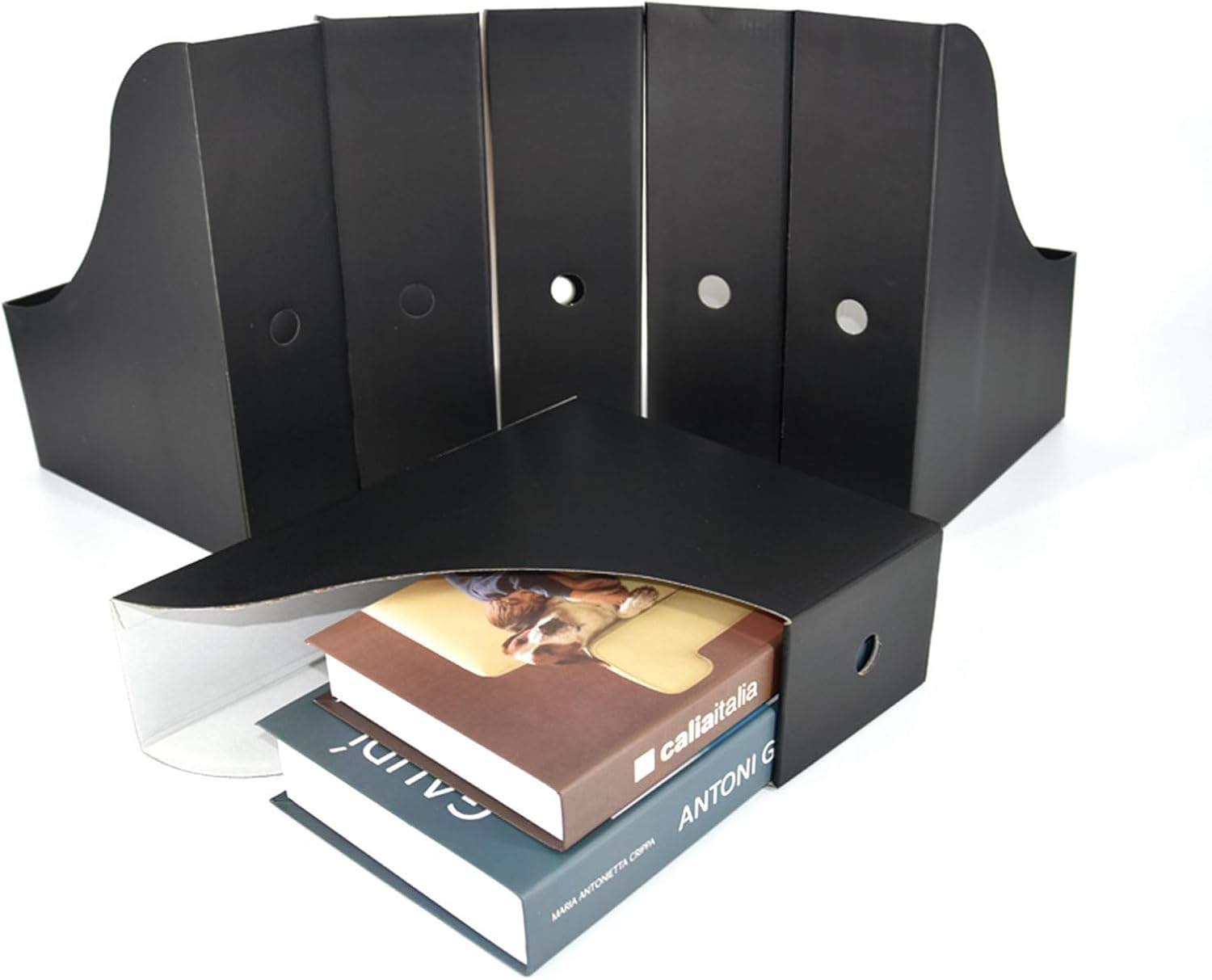 HUAPRINT Black Magazine Holder(6 Pack) Cardboard Magazine File Holder ...