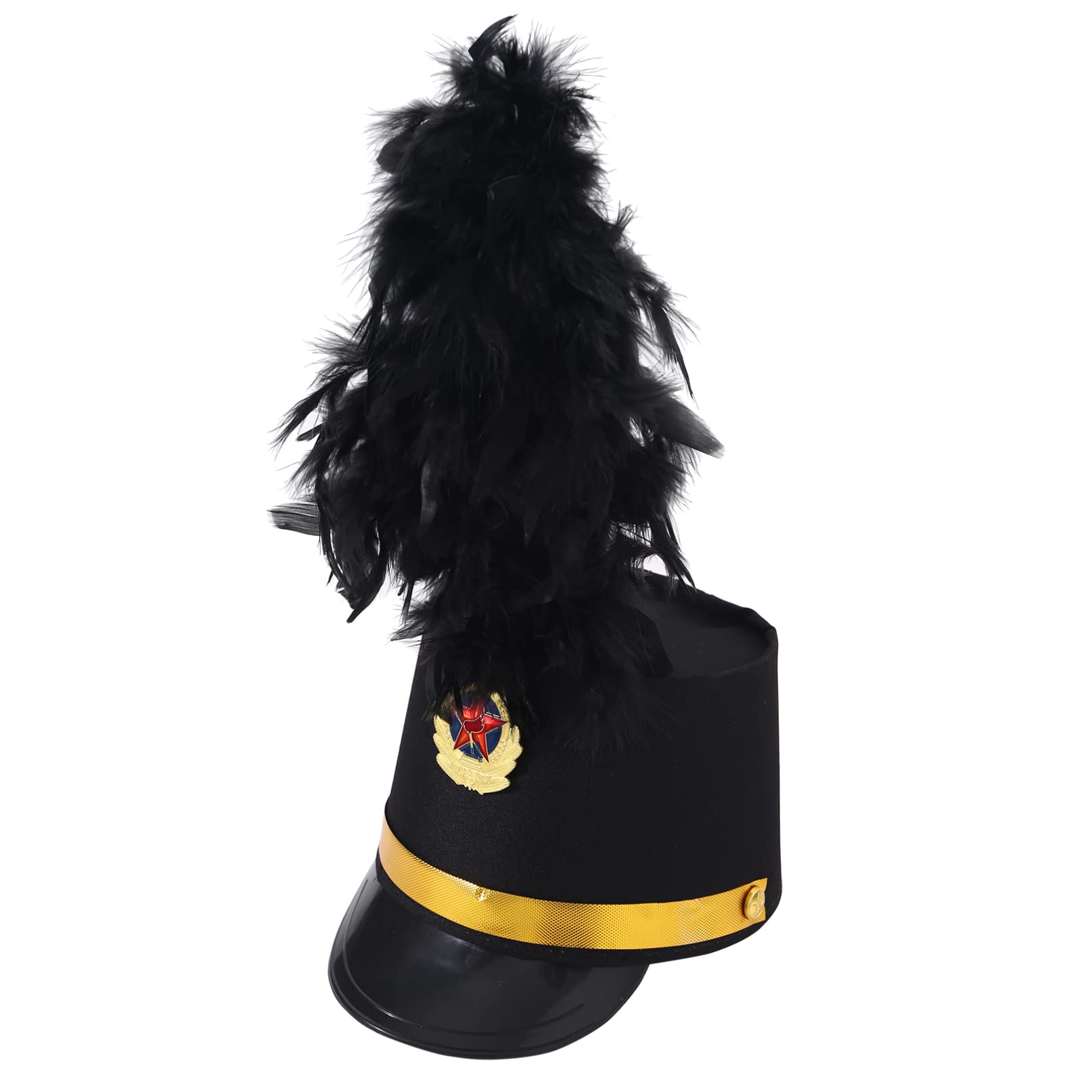 YiZYiF Drum Major Hat with Feather, Majorette Hat Drum Band Hat Toy ...