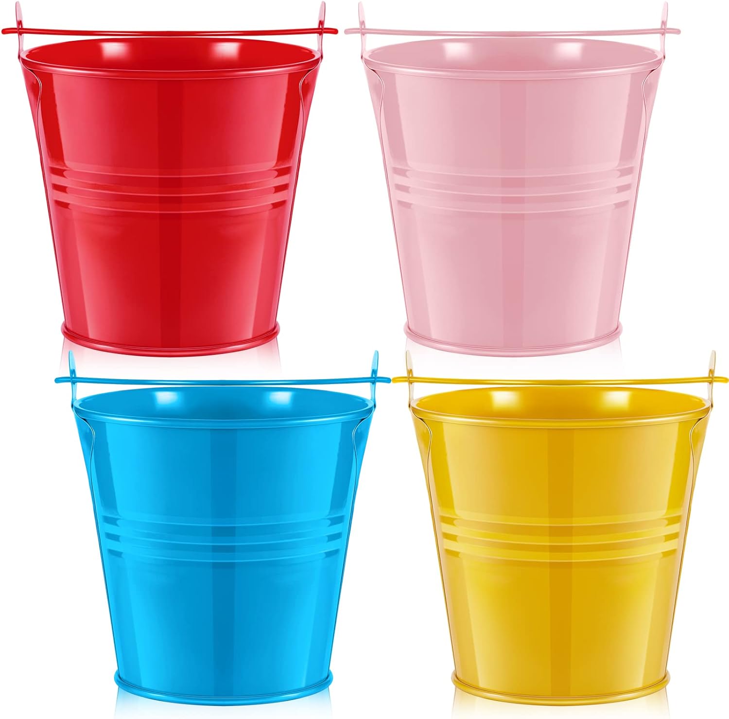 Amazon.com : 4 Pcs Small Metal Pencil Buckets Pencil Cups for Classroom ...