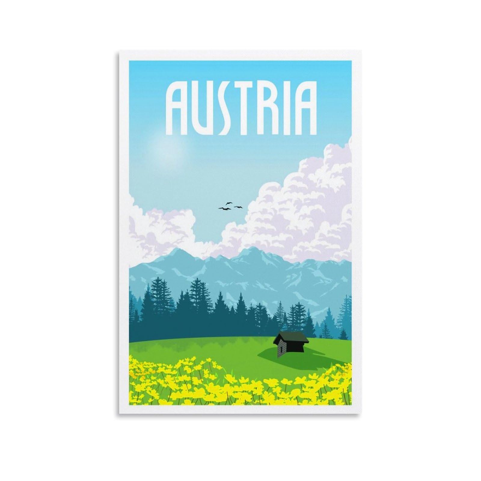 Amazon.com: WEERSHUN Austria Travel Poster Poster Canvas 90s Wall Art ...