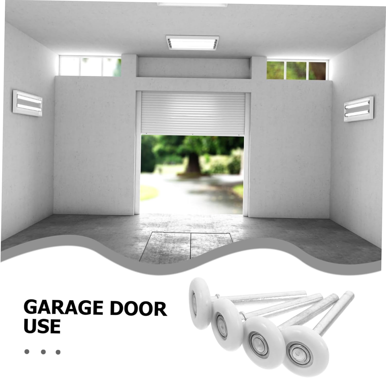 Lot de 4 roulettes de porte de garage en nylon à roulement à billes ...