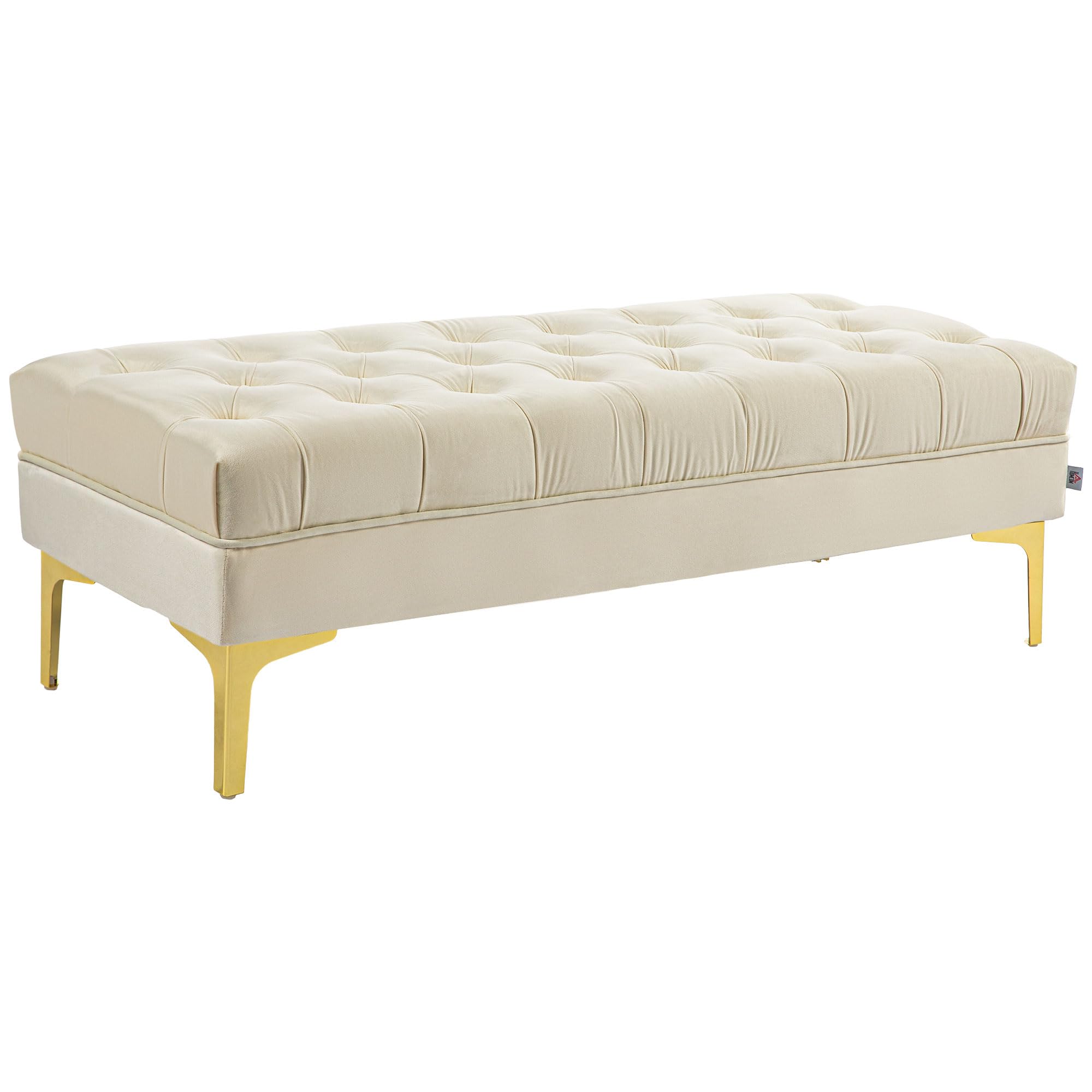 HOMCOM Velvet Upholstered Bench Seat, End of Bed Bench, Entryway Shoe ...