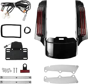 Amazon.com: HDBUBALUS Rear Fender Extension Fascia Set with LED Brake Running Turn Signals ...