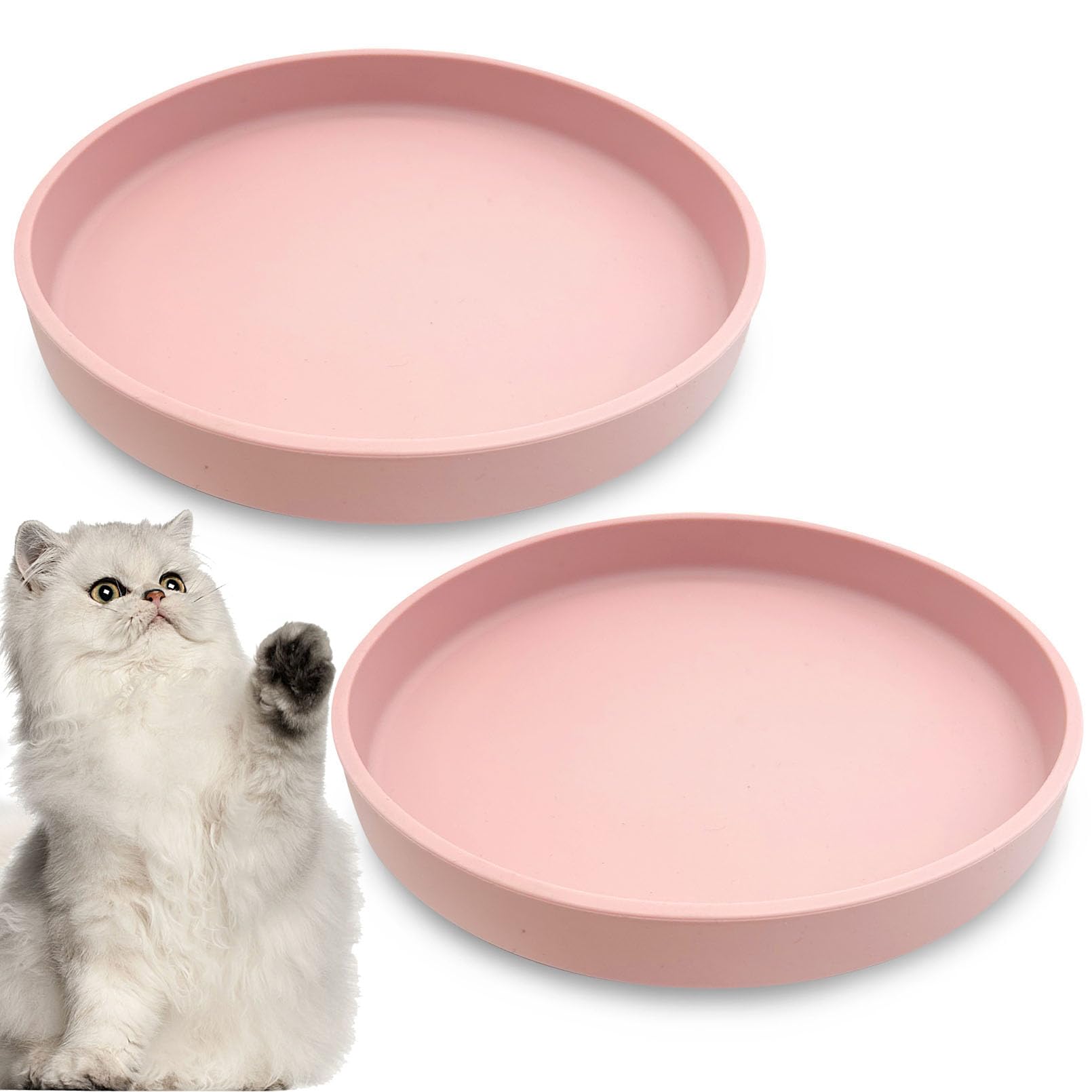 Pet Supplies : Apatal Silicone Cat Food Bowl Set of 2 Shallow Cat Food ...