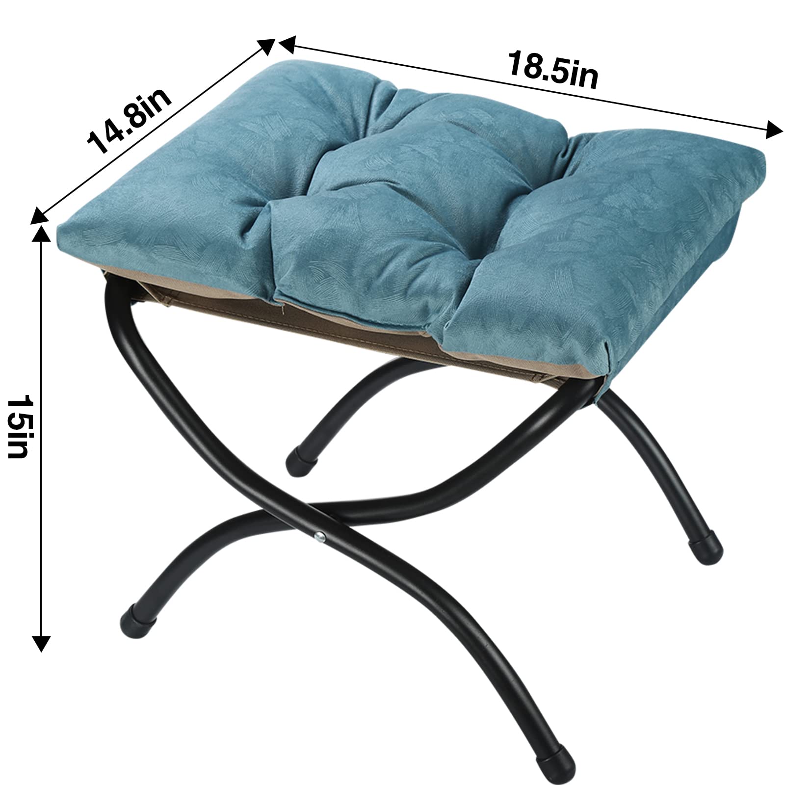 WELL-STRONG 15" Folding Foot Stool, Small Accent Foot Rest, Elegant ...