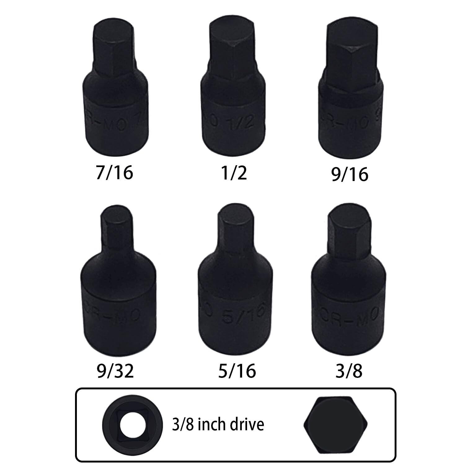 Snapklik.com : 14pc Impact Grade Allen Bit Socket Set, SAE Hex Drive 1/ ...