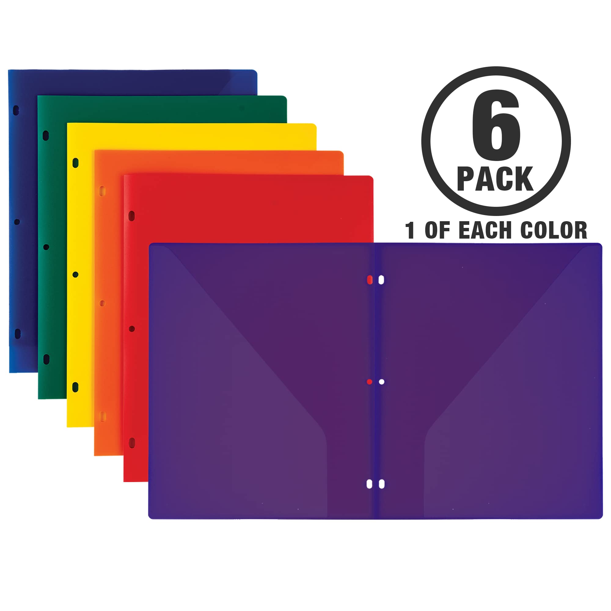 Snapklik.com : Samsill Durable Plastic Folders 3 Hole Punch