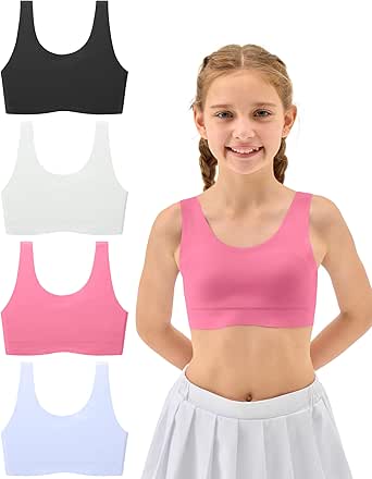 Amazon.com: Sascina Training Bra for Girls 7-8, 8-10, 10-12 Seamless ...
