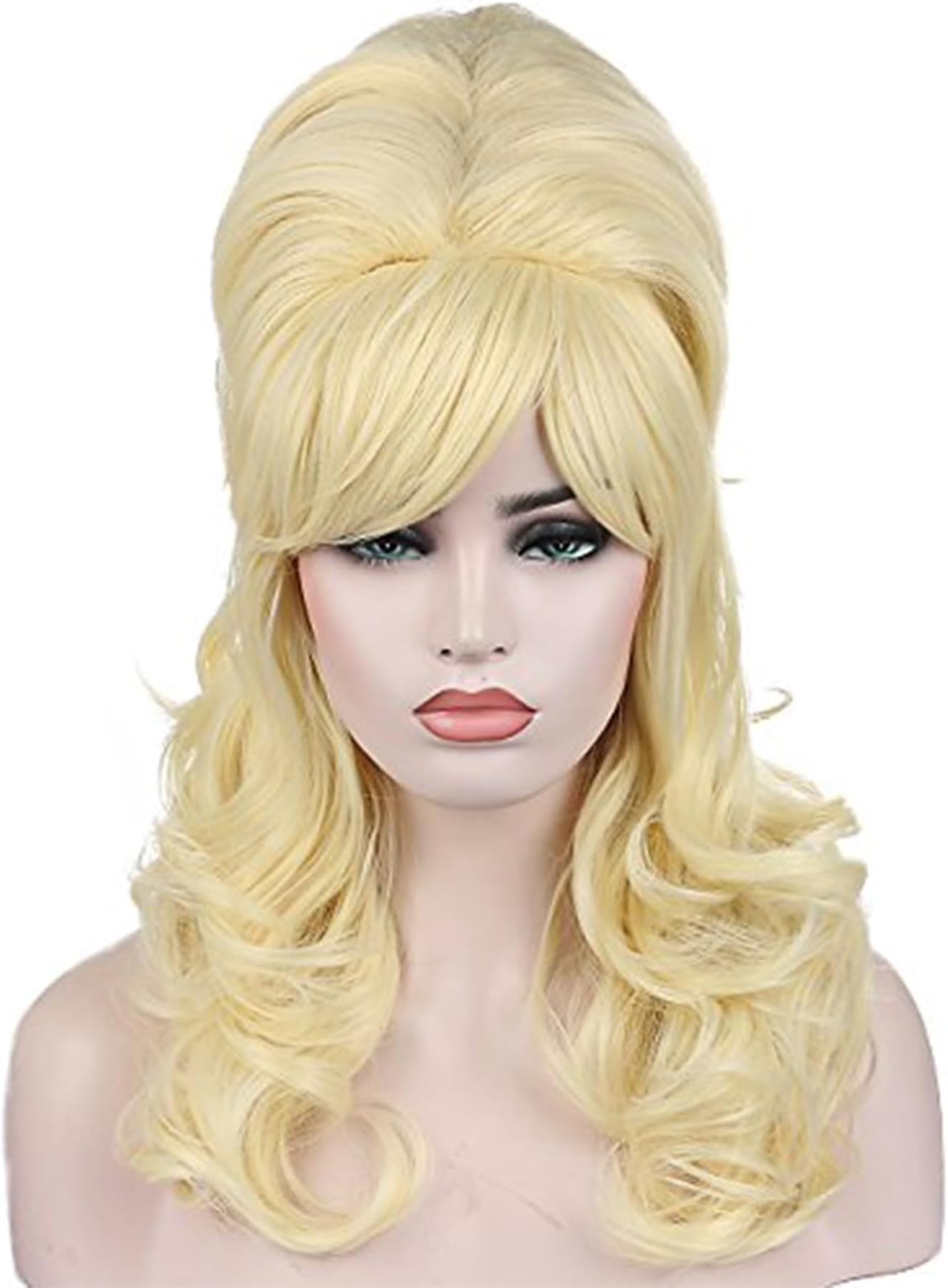 Amazon.com : Kalyss Blonde Beehive Wig Women's Curly Wavy Long Heat ...