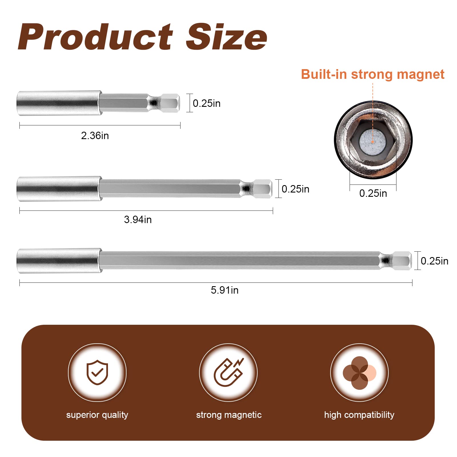 Snapklik.com : Drill Bit Holder Extension 6Pc Flexible Magnetic ...