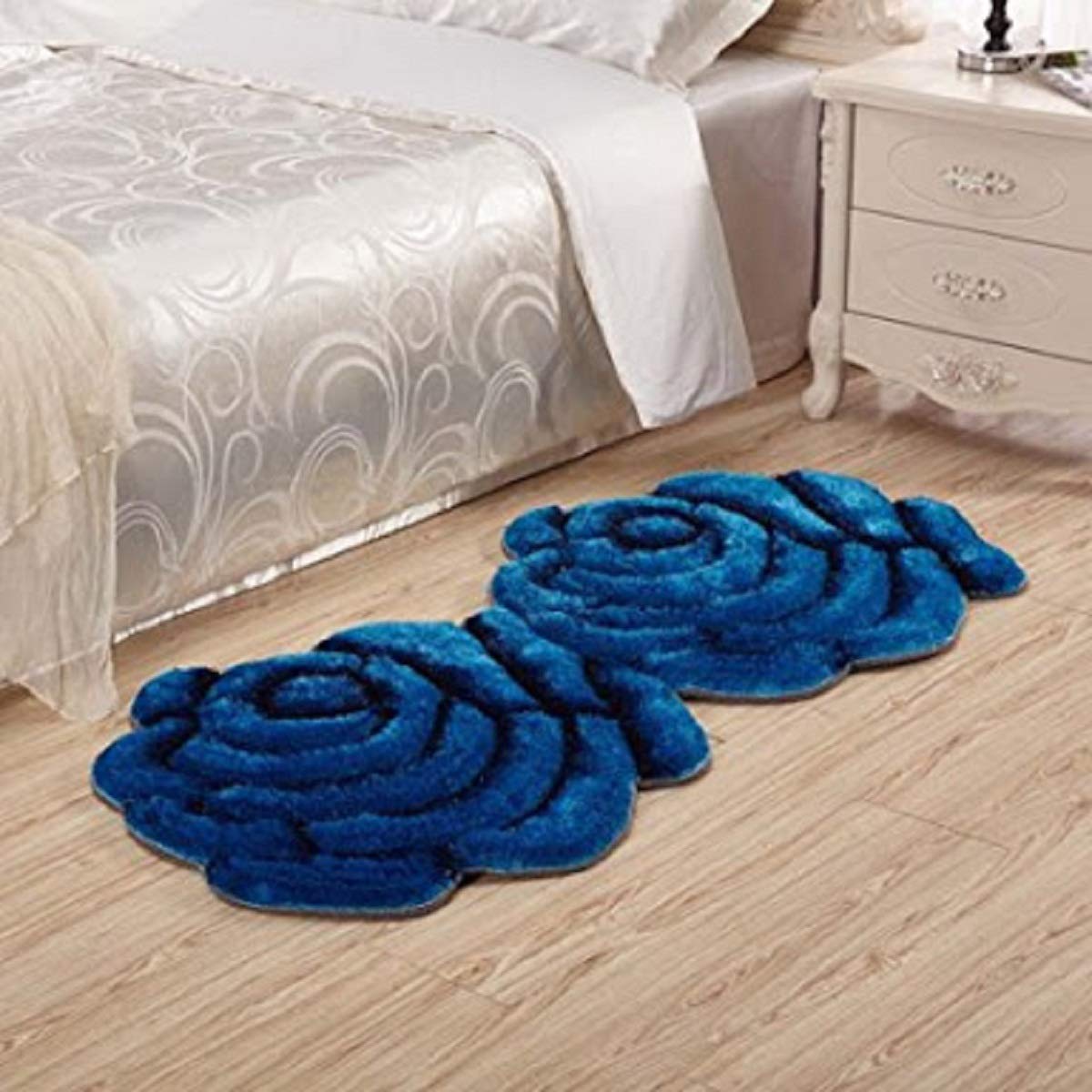 Buy Creative Idea Polyester Yarn Rose Flower Shaped Mat - (Multicolour ...