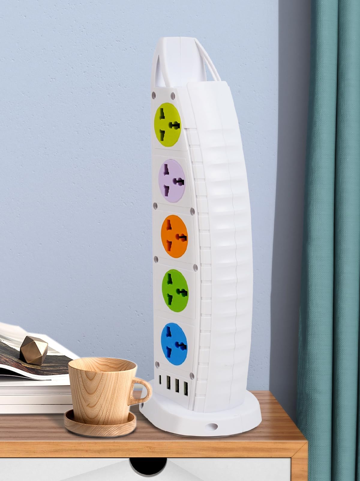 STEREN 905-210 Tira De 6 Multicontactos Americano/Europeo 70J, 1.7 m ...