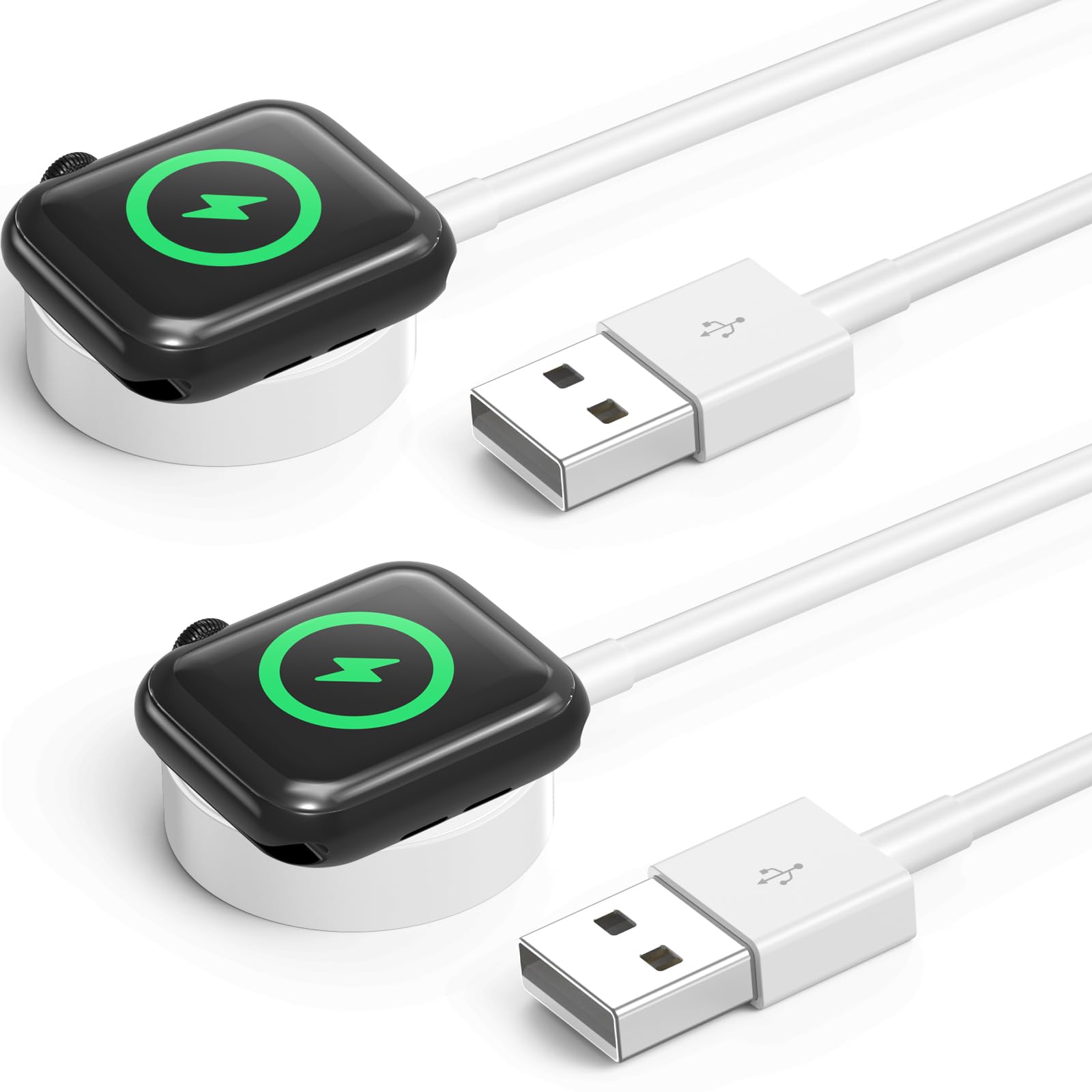 Amazon.com: 𝟐𝐏𝐚𝐜𝐤 𝐔𝐩𝐠𝐫𝐚𝐝𝐞𝐝 for Apple Watch Charger, Magnetic Wireless ...