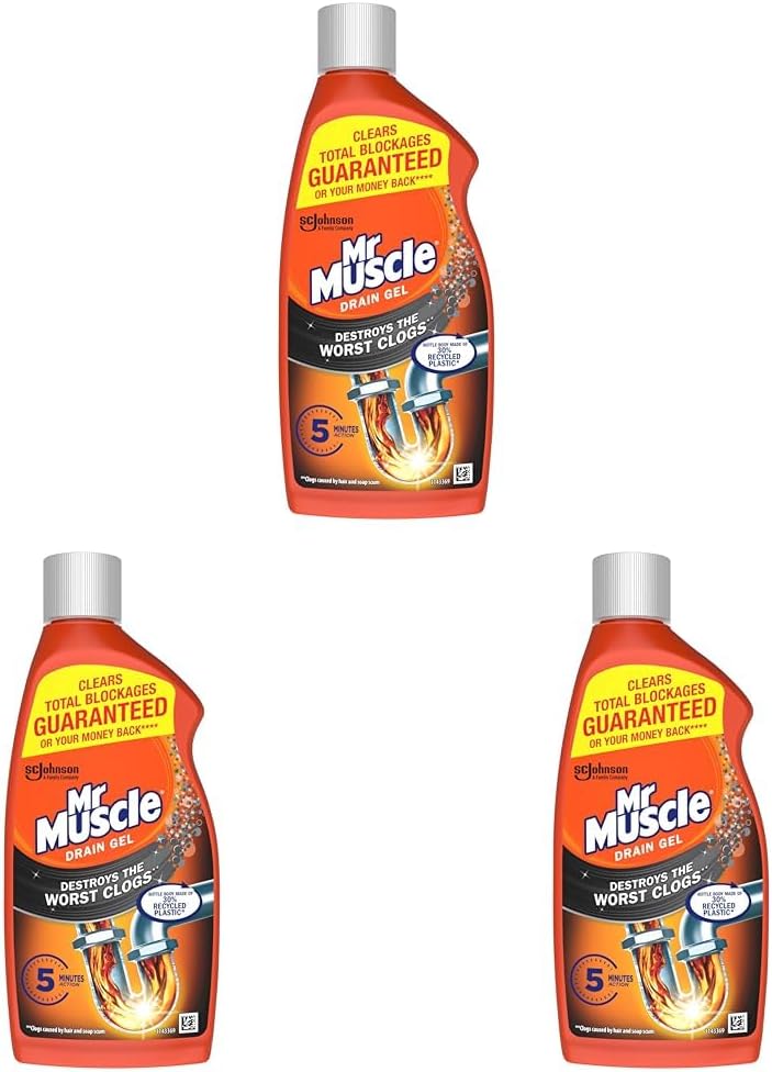 Mr Muscle Drain Unblocker, Sink & Drain Cleaner, Fast Acting Heavy Duty ...