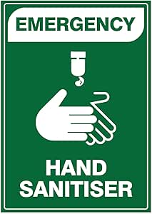 Amazon.com: Emergency Hand Sanitiser (with Pictogram) Portrait Safety ...