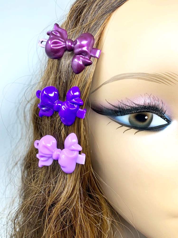 Snapklik.com : Tara Girls Self Hinge Plastic Bow Hair Barrettes ...