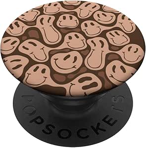 Amazon.com: trippy liquid swirl dripping art aesthetic biege smile face PopSockets Adhesive ...