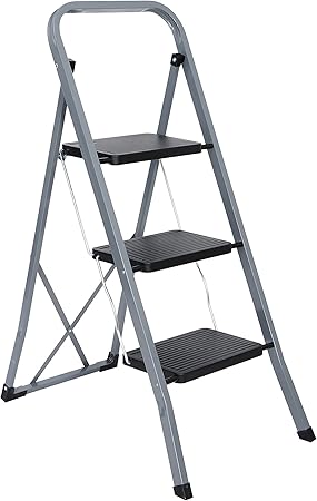 ZENY 3 Step Ladder Folding Step Stool with Wide Anti-Slip Pedal ...