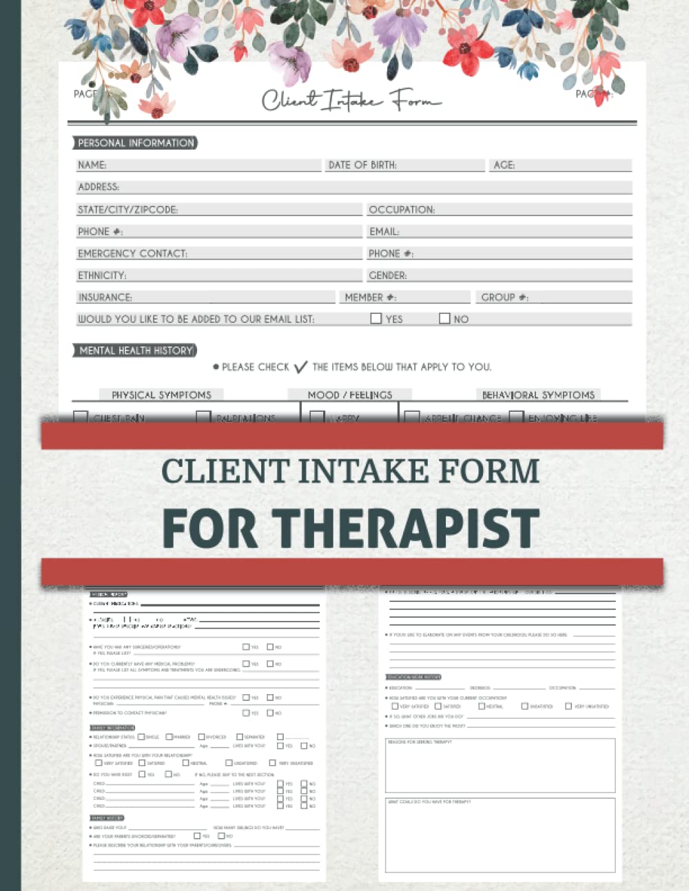 Buy Client Intake Form for Therapist: Consultation Form For Counselling ...