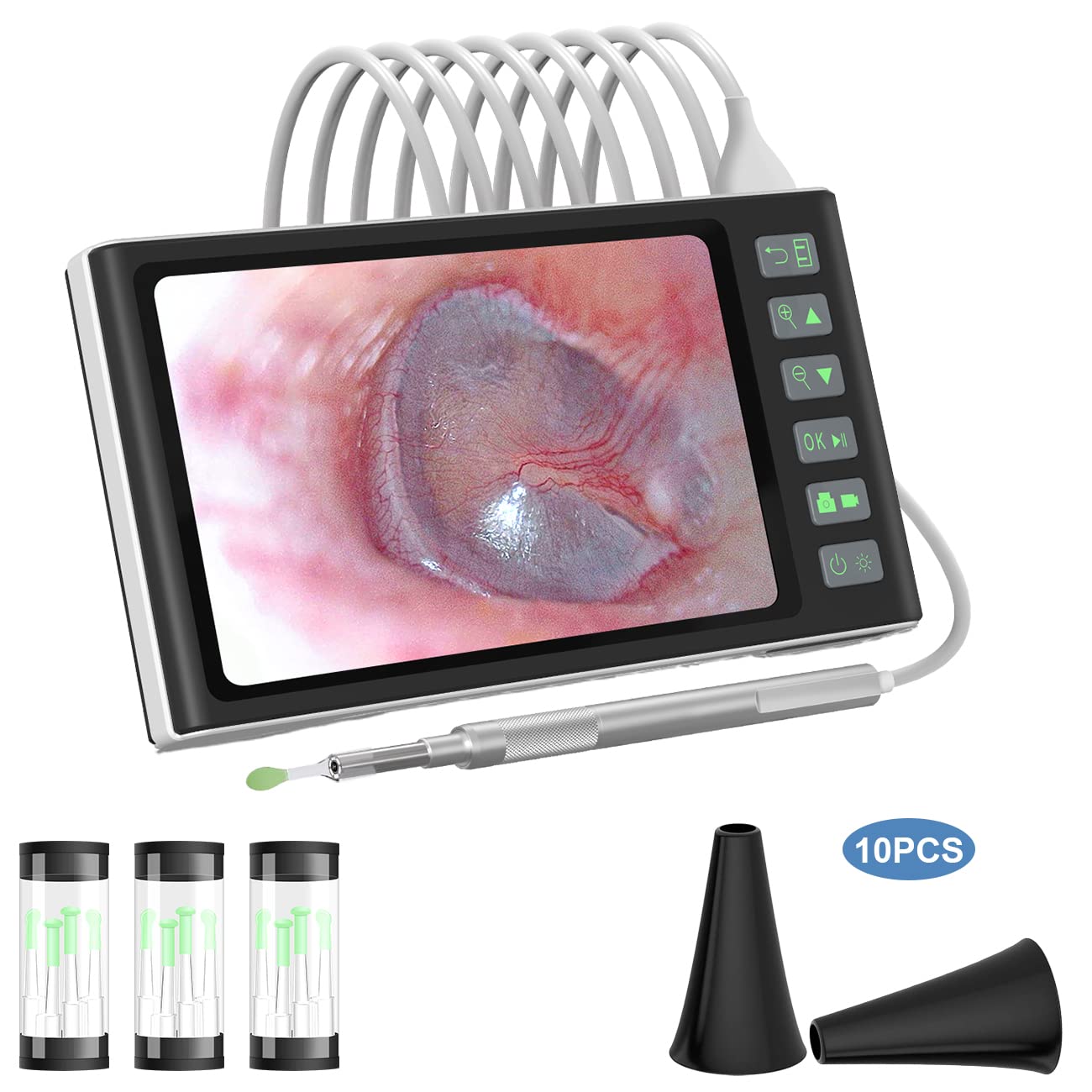 Amazon.com : Digital Otoscope with 7.0 Inch Screen, Hiacinto 3.9mm Ear ...