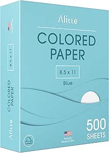 Amazon.com : Alitte Colored Paper 500-Sheets - 8.5 x 11 Blue Colored ...