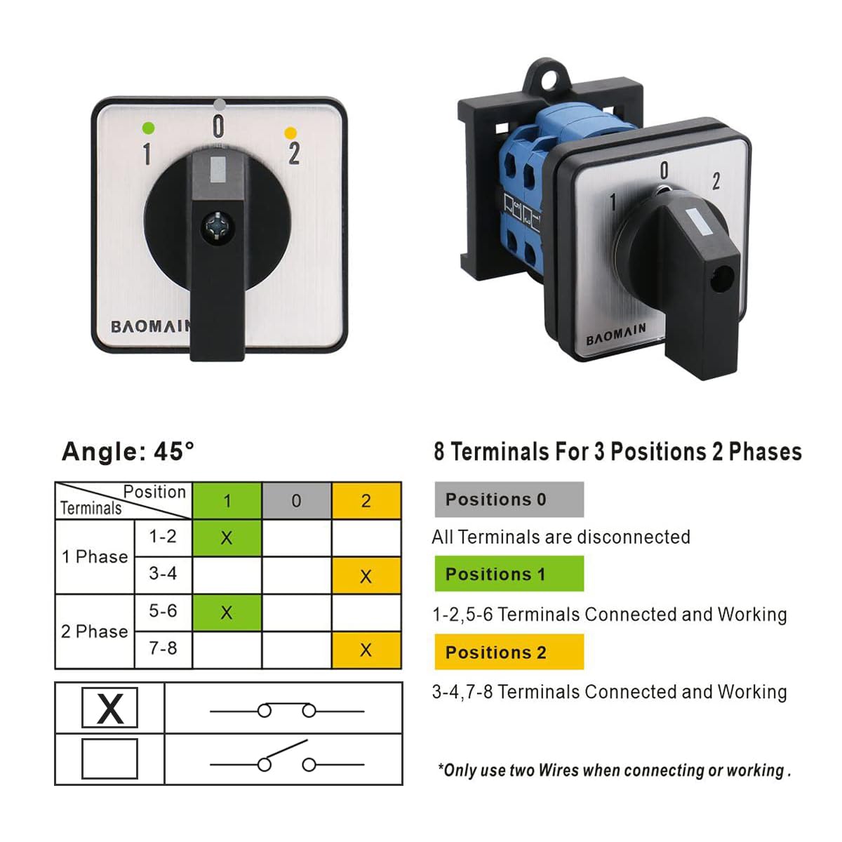 Snapklik.com : 3-Position Rotary Universal Changeover Switch DIN Rail ...