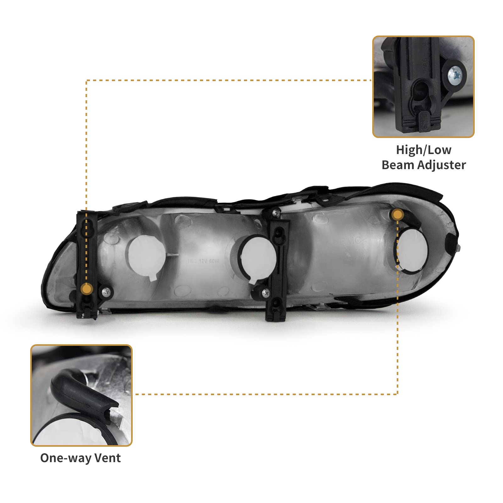Snapklik.com : Headlight Assembly For 1997 1998 1999 2000 2001 2002 ...