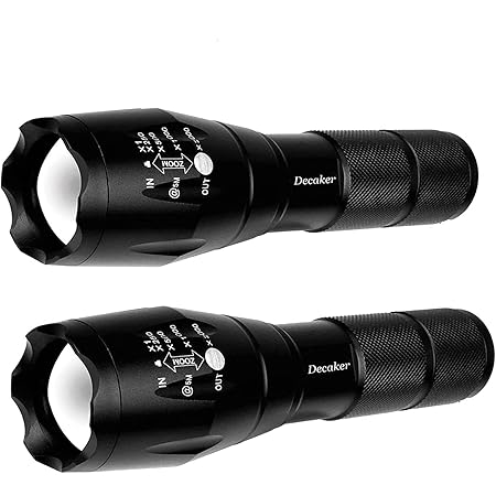 Amazon.com: Decaker TC1200 Tactical Flashlight Super Bright 1200 Lumens ...