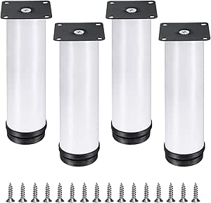 Amazon.com: uxcell 7 Inch Furniture Legs, Adjustable Metal Feet Round ...