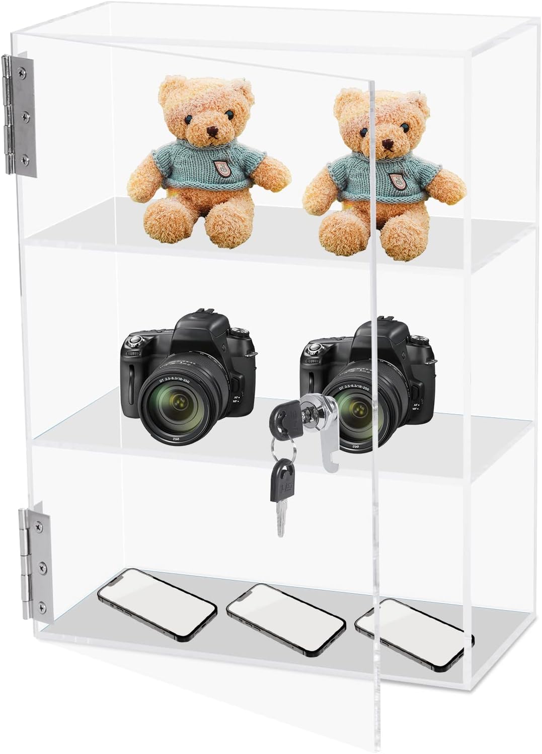 Amazon.com: Acrylic Display Case with Lock Countertop Display Cabinet ...