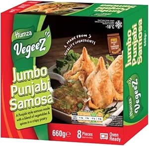 Humza's Vegeez Jumbo Punjabi Samosa 660g - 8pcs, Authentic Indian Snack ...