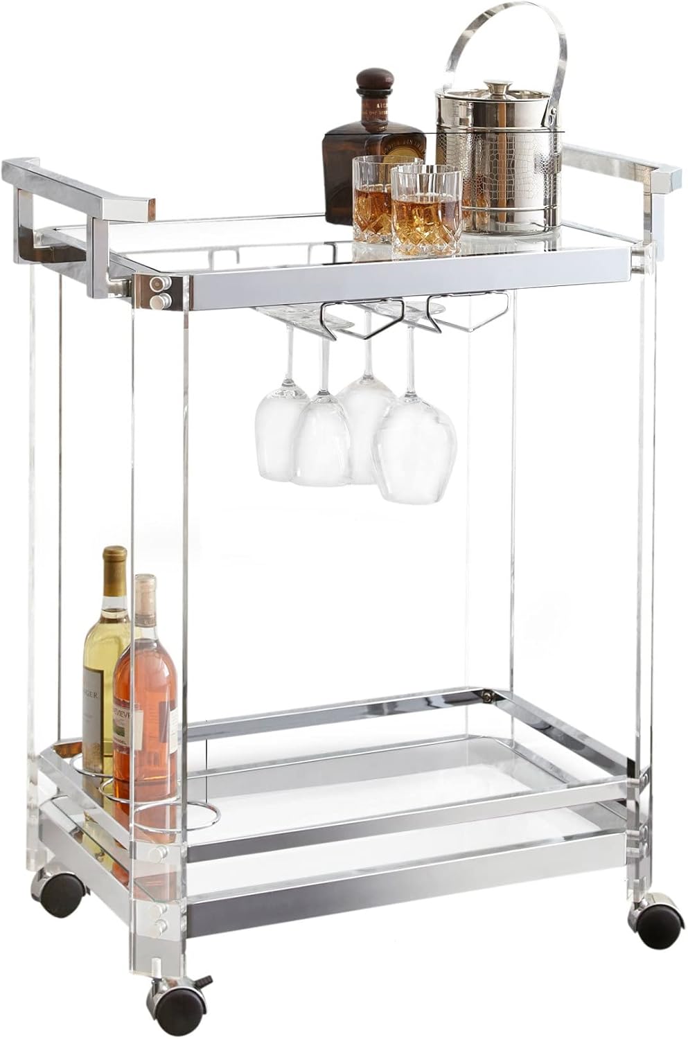Amazon.com: Steve Silver Furniture Aerin Kitchen Server Cart, Silver ...
