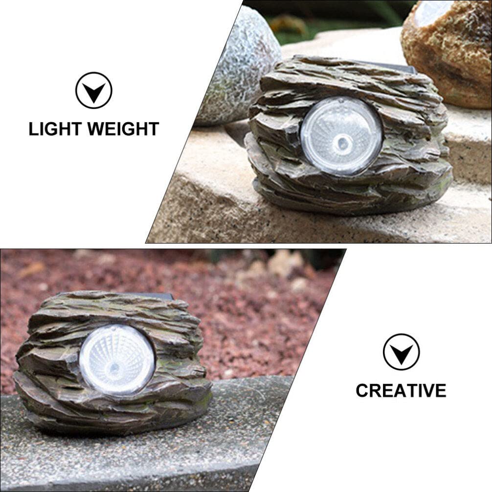 Rock Solar Landscape Lights GOODFOEVER Rock Solar Garden Lights(2pcs),