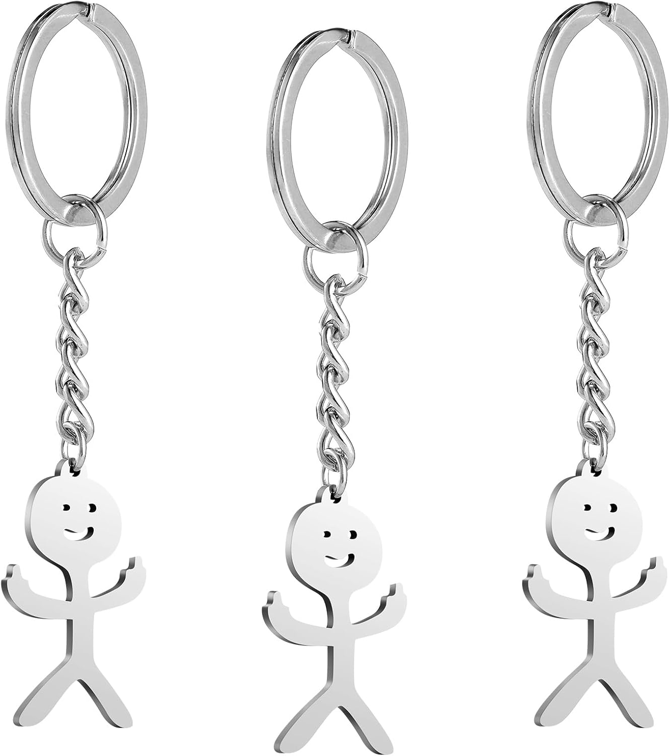 Junkin 3 Pcs Stainless Steel Funny Doodle Keychain 2024 Graduation ...