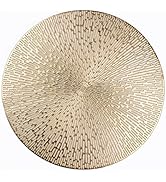 Amazon.com: Snowkingdom Round Placemats Gold Metallic Set of 6 Vinyl ...