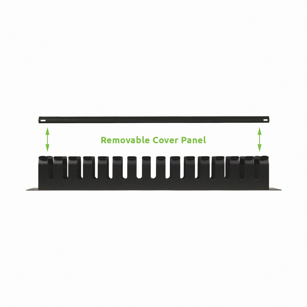 NavePoint 2U Metal Rack Mount Horizontal Cable Manager Duct Raceway for ...