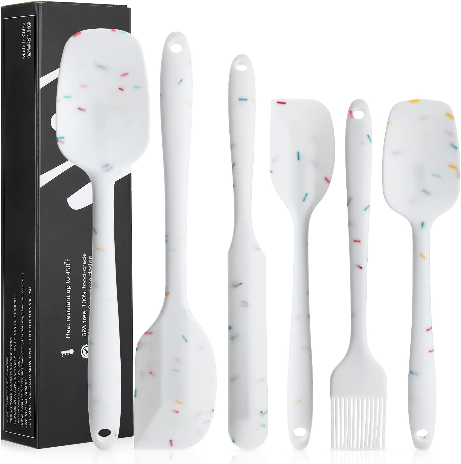 Amazon.com: Trudeau Confetti Silicone Spatula Set of 3 - Ergonomic Non ...