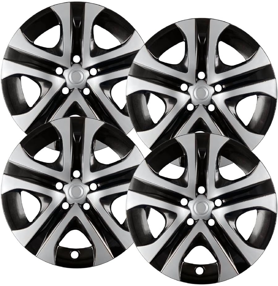 Amazon.com: Hubcaps.com - Premium Quality 17" Silver & Black Hubcaps ...