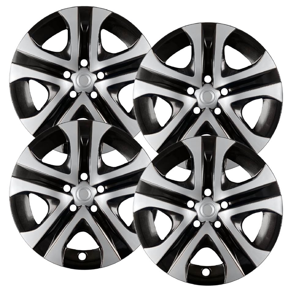 Amazon.com: Hubcaps.com - Premium Quality 17" Silver & Black Hubcaps ...