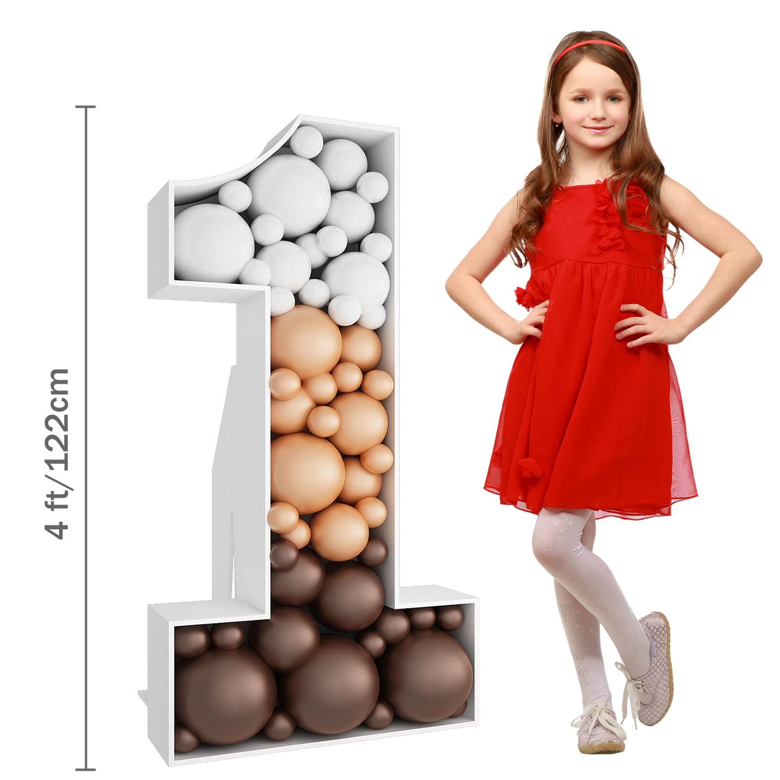 4ft Mosaic Balloon Frame Number 1 Light Up Marquee Pre-Cut Kit Number ...