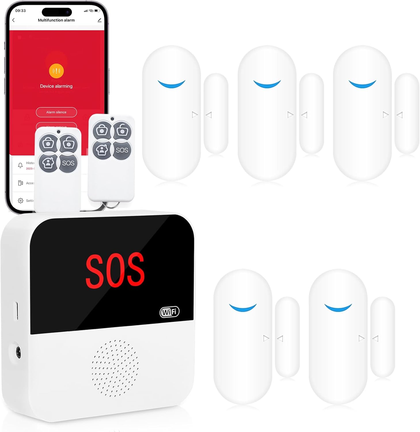 Amazon.com : WiFi Door Alarm System, Wireless DIY Smart Home Security ...
