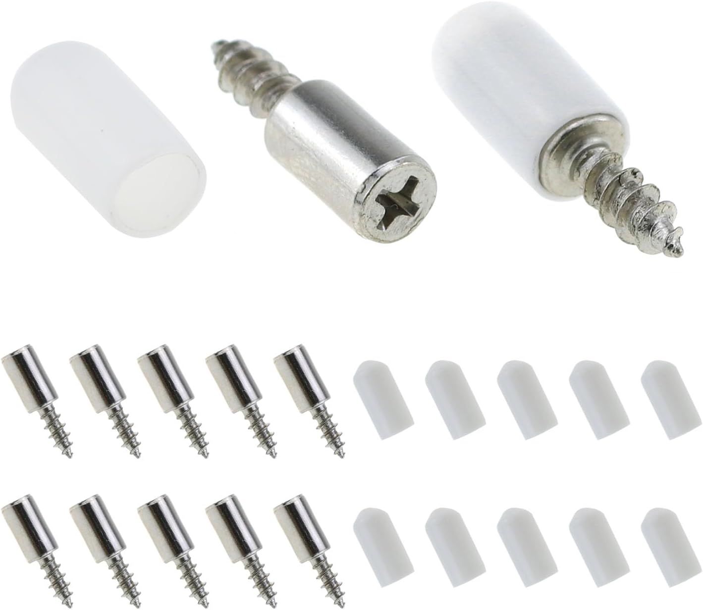 MEETOOT 12PCS Shelf Support Nails White No Punch Partition Bracket with ...