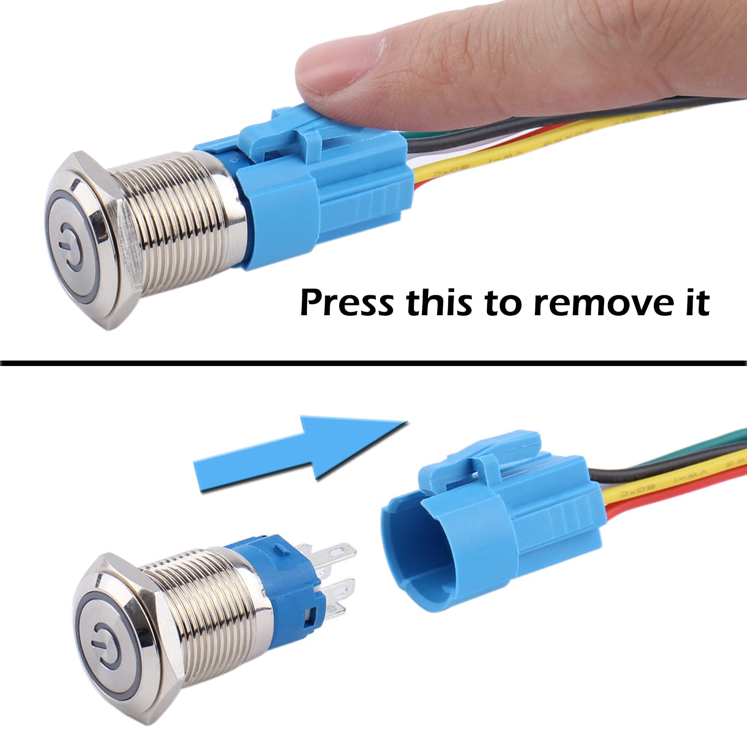 Snapklik.com : 5pcs Push Button Socket, Pigtail, Harness, Wire ...