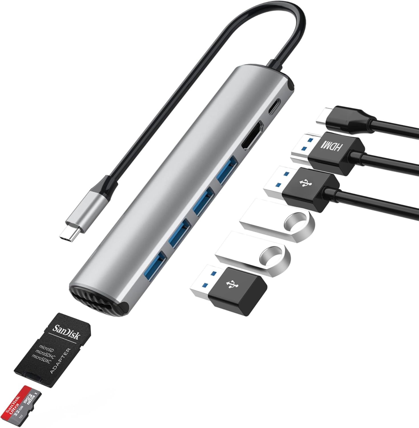 8 in 1 USB c Hub for Laptop and Pc, USB-c Port Hub Docking Station ...