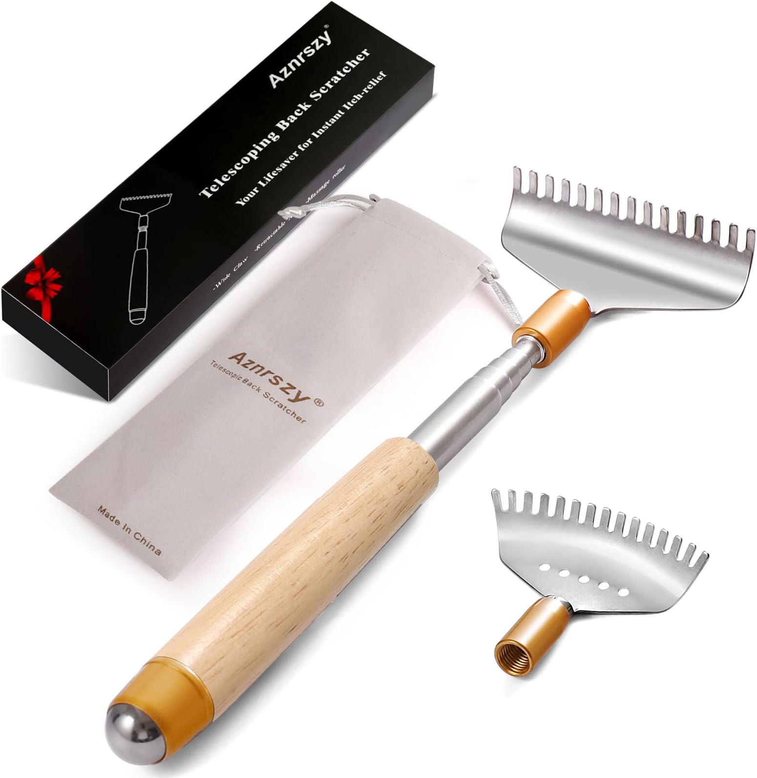 Amazon.com: Azymi Back Scratcher, Metal Back Scratcher Telescopic ...