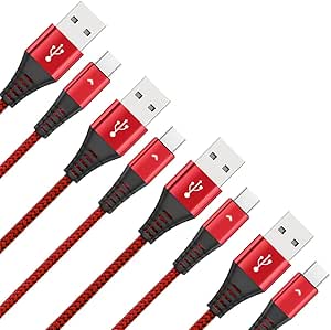 Amazon.co.jp: Glvaner USB Type C ケーブル 4本セット 2.4A 急速充電 データ転送 耐久ナイロン編み タイプC充電ケーブル 充電コード LEDライト付き ...